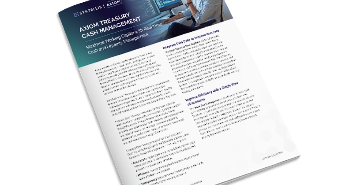 Axiom Treasury Cash Management for Healthcare | Strata Decision Technology