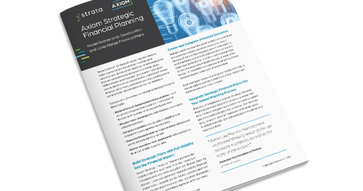 Axiom Strategic Financial Planning for Colleges and Universities