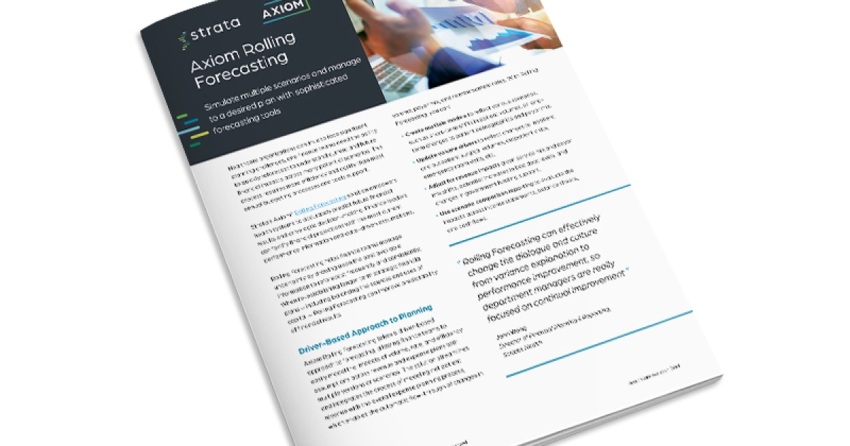 Axiom Rolling Forecasting for Healthcare | Strata Decision Technology
