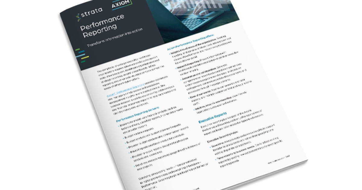 Axiom Performance Reporting for Healthcare | Strata Decision Technology